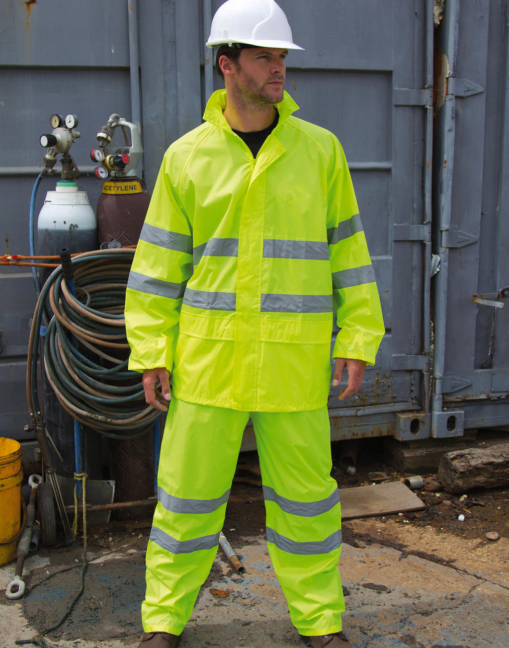 Combinaison imperméable haute visibilité à Personnaliser - Sérigraphie ...