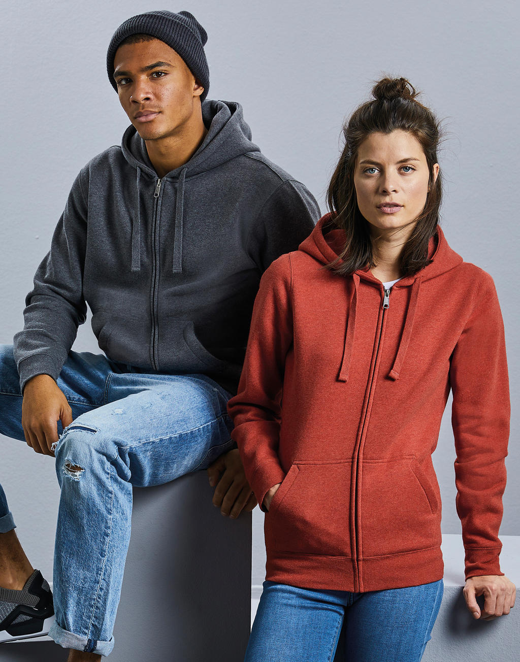 Sweat à capuche zippé authentique Femme à Personnaliser - Sérigraphie ...