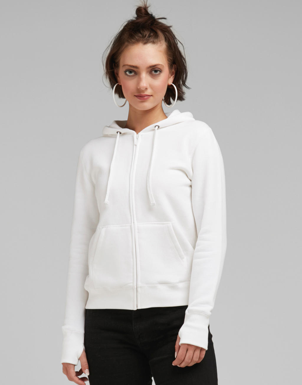 Sweat à capuche urbain zippé Femme à Personnaliser - Sérigraphie ...